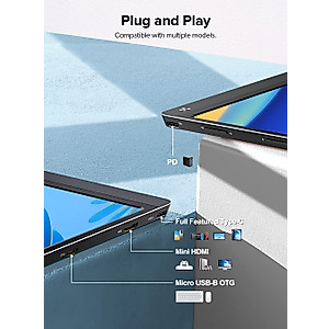 UPERFECT Battery Portable Monitor 120Hz Touchscreen, Upgraded 15.6 Inch IPS HDR 1920X1080 FHD USB C Monitor Built-in 10800mAh Battery & Quad Speaker, Eye Care with HDMI USB Type-C Smart Case