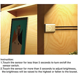 Sensky 12V 24V DC Touch On/Off Sensor Switch Touch Dimmer Switch Brightness Adjustment for LED Cabinet Light, LED Strip Light, Rigid Light Bar