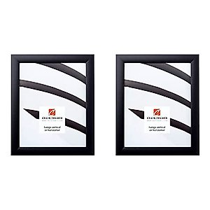 Craig Frames 1WB3BK 18 by 24-Inch Picture Frame, Smooth Wrap Finish, 1-Inch Wide, Black & 1WB3BK 16 by 24-Inch Picture Frame, Smooth Wrap Finish, 1-Inch Wide, Black
