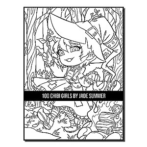 100 Chibi Girls: An Adult Coloring Book Collection with Cute Girls, Fantasy, Horror, Christmas, and More!