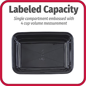GoodCook Meal Prep 1-Compartment Reusable Food Storage Container Set with 50 Containers, Lids and Condiment Cups, Black