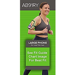 Tune Belt AB91RY Cell Phone Armband Holder Case for iPhone 11/12/13/14/15, 12/13/14/15 Pro, 11 Pro Max, XS Max, XR, Galaxy S21/S22/S23 Plus & More for Running & Working Out (Neon Yellow Reflective)