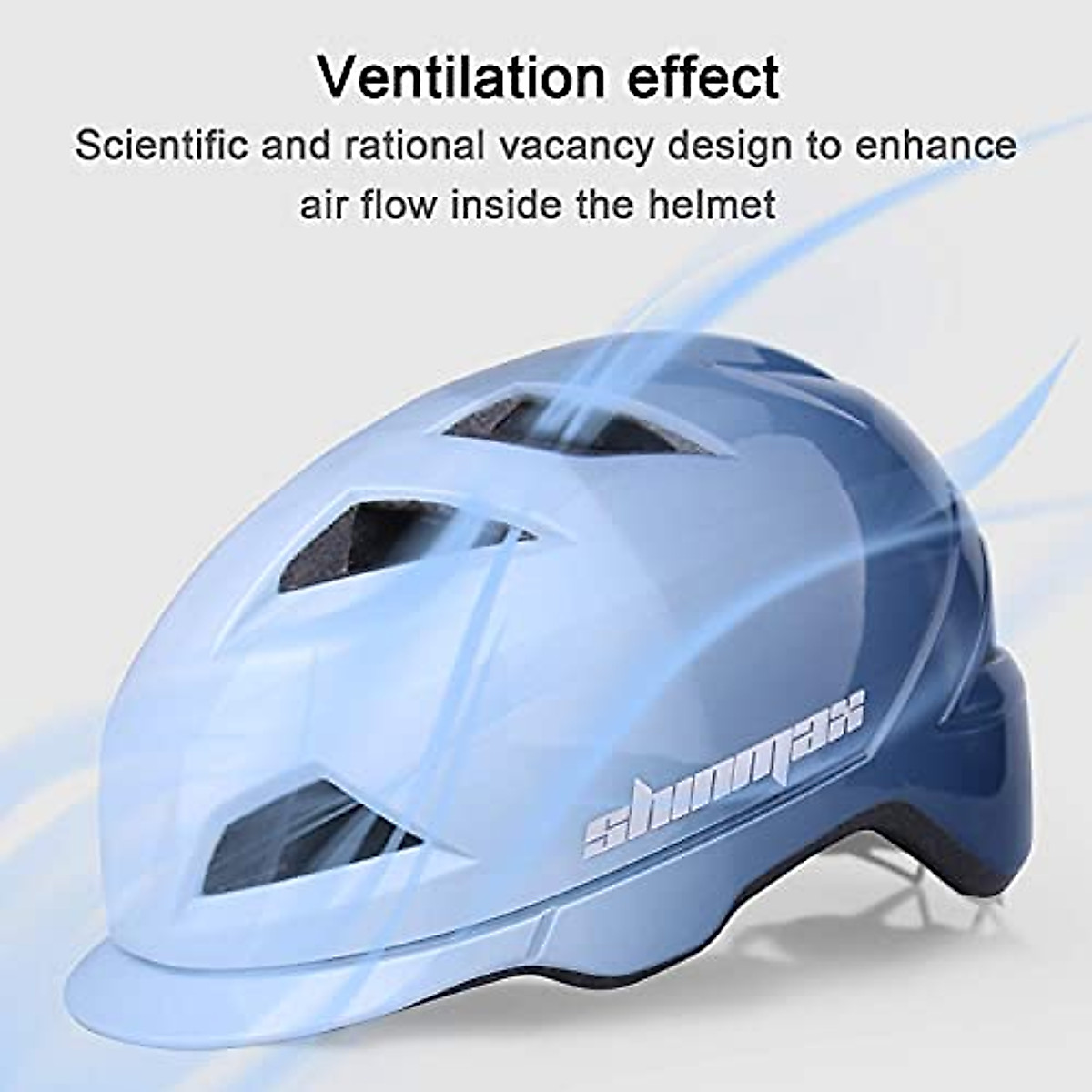 Bike Helmet Women, Shinmax Bicycle Helmet Men with USB Charging Light&Portable Backpack Adjustable Size for Urban Commuter Cycling Helmet Bc-177