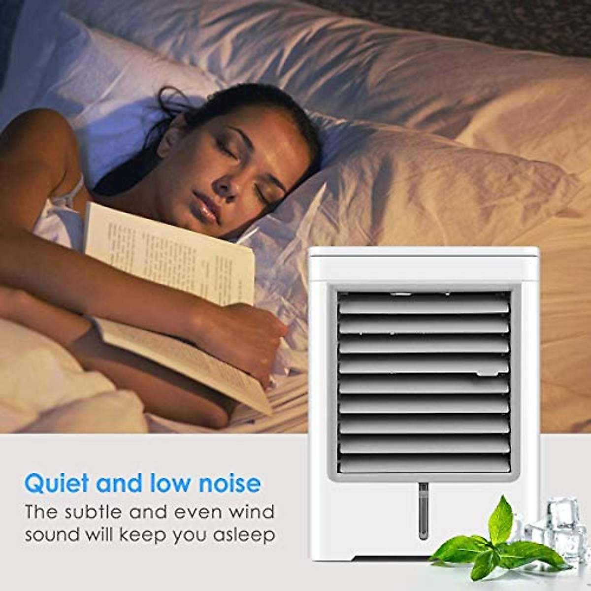Personal Air Cooler, Portable Evaporative Conditioner with 3 Wind Speeds Touch Screen Small Desktop Cooling Fan, Mini Air Conditioner Fan for Home, Bedroom Room, Office, Dorm, Car, Camping Tent
