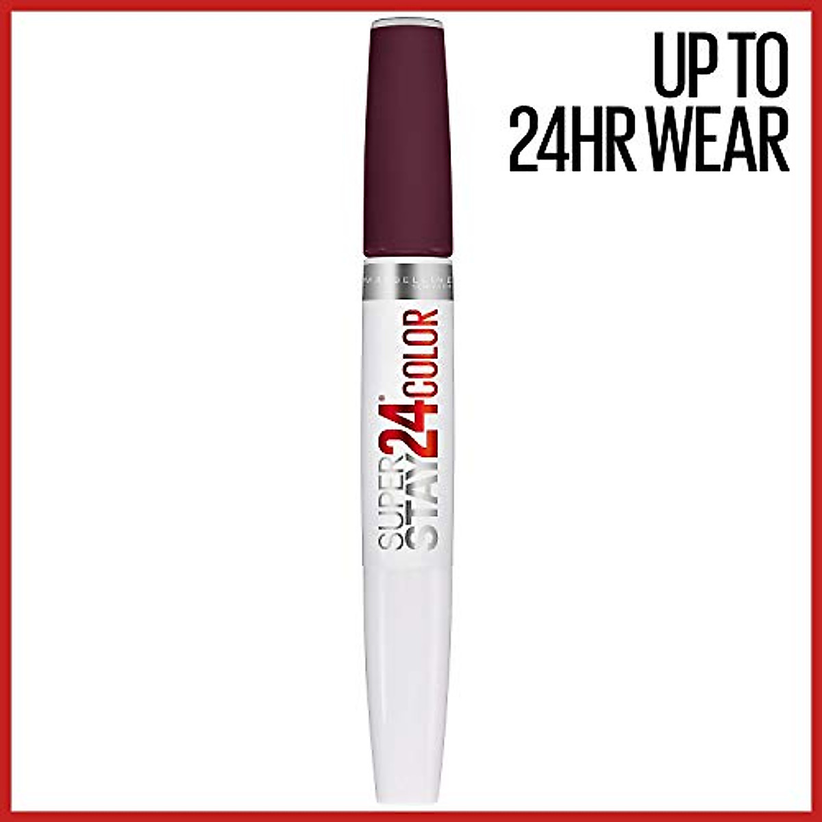 Maybelline Super Stay 24, 2-Step Liquid Lipstick Makeup, Long Lasting Highly Pigmented Color with Moisturizing Balm, Merlot Armour, Red, 1 Count