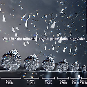 MerryNine Clear Crystal Ball Prism Sun Shine Catcher Rainbow Pendants Maker, Hanging Crystals Prisms for Windows, for Feng Shui, for Gift(80mm/3.15" 1pack)