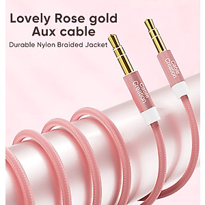 CableCreation 3.5mm Audio Cable 10FT/3m, 3.5mm Stereo Auxiliary Aux Cable Compatible with Phones, Headphones, Laptops, Phones, Car/Home Stereo, Speaker & More, Pink