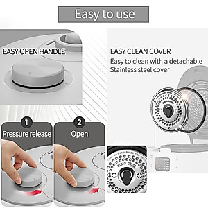 CUCHEN CRS-FWK0640WUS | Dual Heating Pressure Rice Cooker 6 Cup (Uncooked) (1.14 quarts): 6 person serving / per use | High/Non-Pressure | Triple Power Packing | Easy Open Handle | Stainless Cover | Auto Steam Clean | White