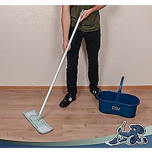 DSV Standard Professional Microfiber Floor Mop with 3 Washable Mop Pads and 1 Dirt Removal Scrubber | 360° Rotation Mop Head 16.8" | Ideal for Hardwood, Laminate, Tile & For Home/Office Floor Cleaning