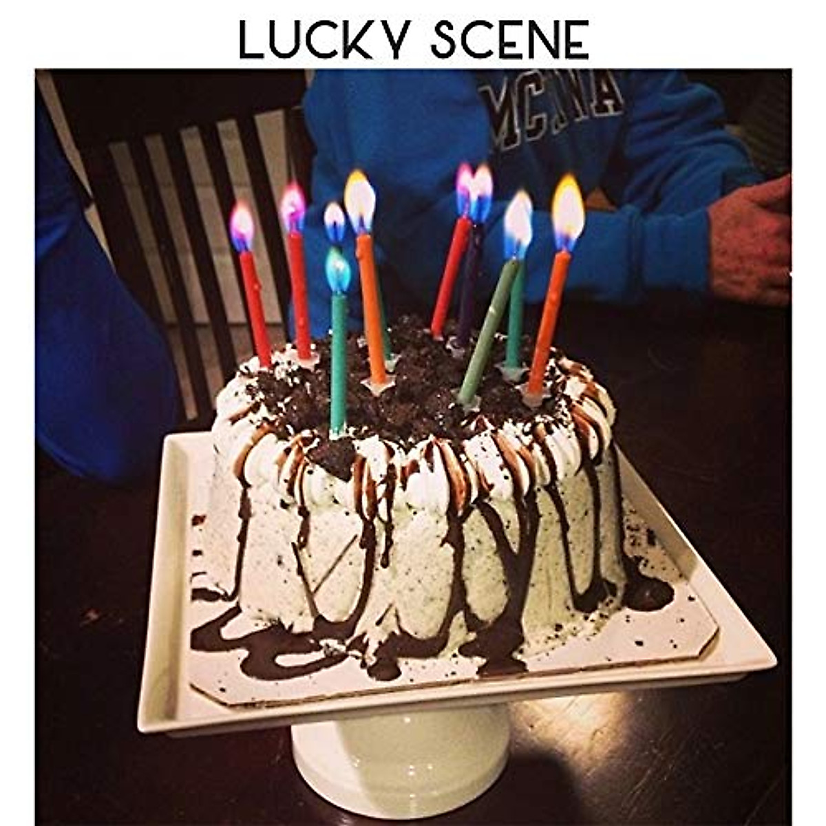 Birthday Cake Candles in Holders Cake Tricks and Decorations – Colors: red, Pink, Yellow, Blue, Green, Purple – 12 Pieces (12)