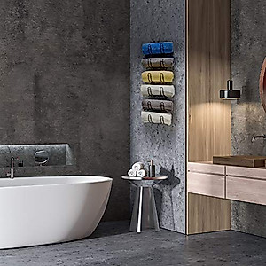 EZOWare 6 Wine Bottle Wall Mounted Metal Holder Rack, Detachable Multipurpose 6 Level Towel Storage Organizer Shelf