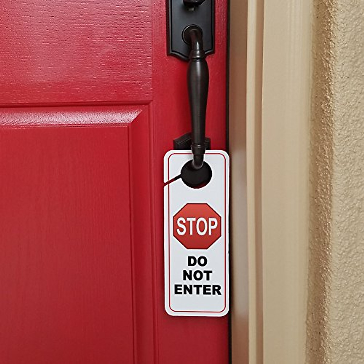 Stop Sign Do Not Enter Plastic Door Knob Hanger Sign
