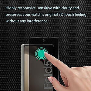 CHRINECY [4 Pack] 2Pack Privacy Screen Protector Compatible for Samsung Galaxy Z Fold 5 with 2Pack Camera Lens Protector, 9H Hardness, Anti-Spy Tempered Glass Protector Film