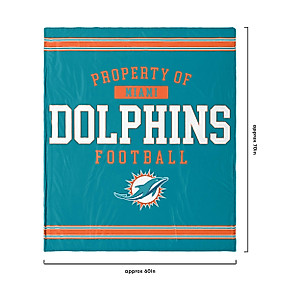 FOCO Miami Dolphins NFL Team Property Of Sherpa Fleece Blanket