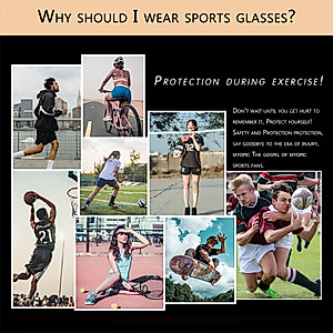 SooGree Racquetball Goggles - Windproof Shock Absorption Sports Glasses Basketball Football Eye Protective Adjustable Strap