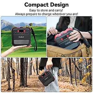 GOFORT Portable Power Station 120W(Peak 240W), 98Wh DC Port USB QC3.0 Portable Generator with LED Light, 110V Pure Sine Wave AC Outlet Lithium Battery, Solar Generator for Outdoor Emergency Backup