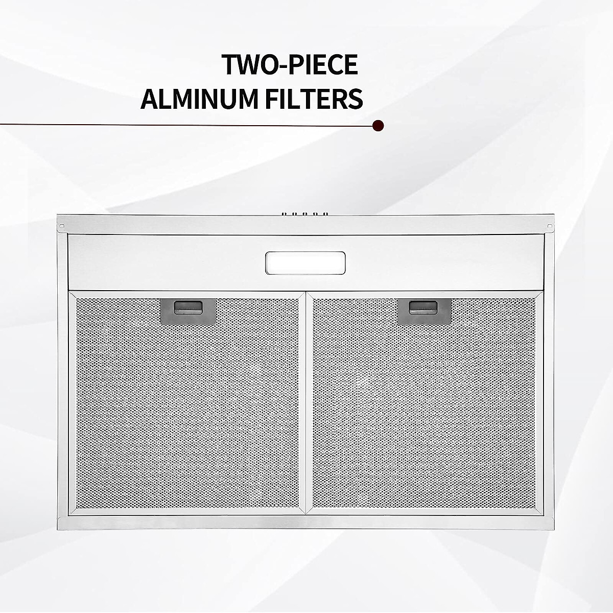 SNDOAS Under Cabinet Range Hood 30 inch,Kitchen Hood with LED Light,Push Button Controls,3 Speeds,Stainless Steel Range Hood,Ducted/Ductless Convertible Kitchen Over Stove Vent,Charcoal Filter