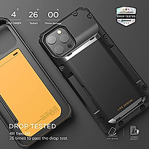 VRS DESIGN Damda Glide Pro Compatible for iPhone 12 Pro Max Case, with [4 Cards] Premium Sturdy [Semi Auto] Credit Card Holder Slot Wallet for iPhone 12 Pro Max 6.7 inch(2020) Black