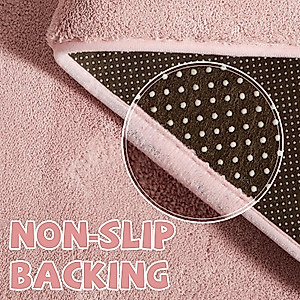 jinchan Solid Plush Runner Rug 2x5 Performance Shaggy Rug Washable Rug Hallway Rug Soft Rug Modern Faux Faux Wool Rug Cozy Non Slip Carpet for Bedroom Laundry Room Living Room Kids Nursery Pink