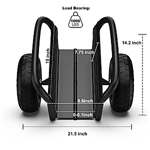 Heavy Duty Panel Dolly Slab Dolly with Handle & 2 10" Solid Rubber Tires Wheels 1000LBS Load Capacity for Drywall Sheet Heavy Appliance & Material Handling All Terrain Moving Cart Panel Dolly - Blue