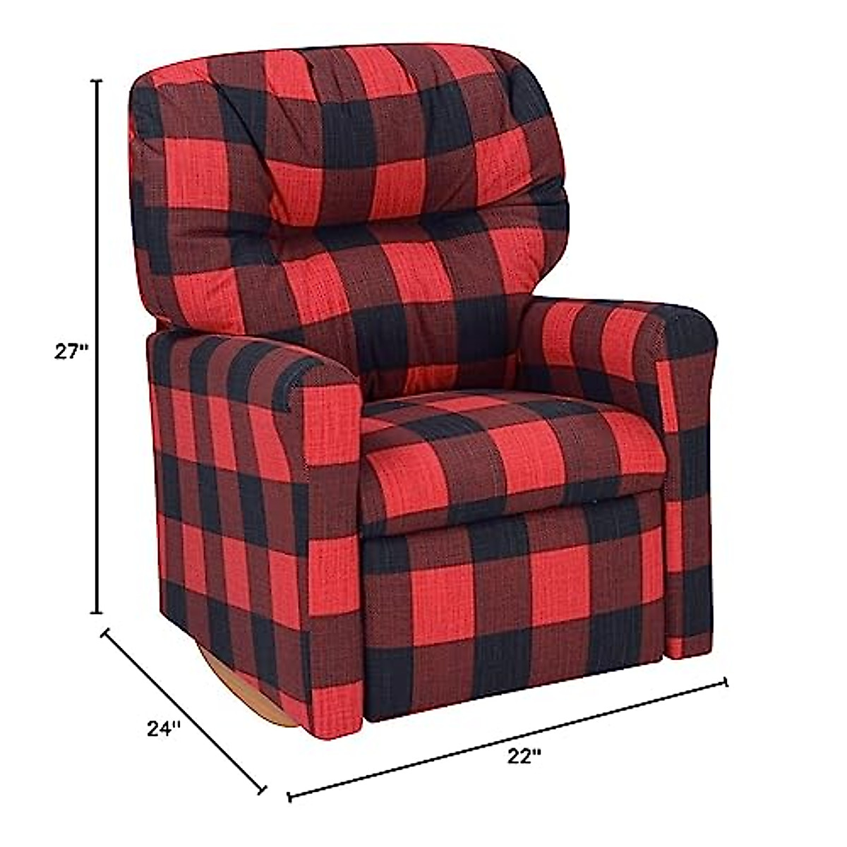 Dozydotes Buffalo Check Child Recliner, Multi Color