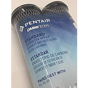 Omnifilter Standard T01 Omni TO1 Whole House Replacement Under Sink Water Filter Carbon Wrapped Cartridge (2-Pack) Chlorine Taste Odor Sediment TO1 T01 (Twin Pack) Water Filter Newest Model