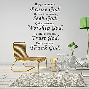 Wall Vinyl Decal Quote Sign Christian Praise God DIY Art Sticker Home Wall Decor