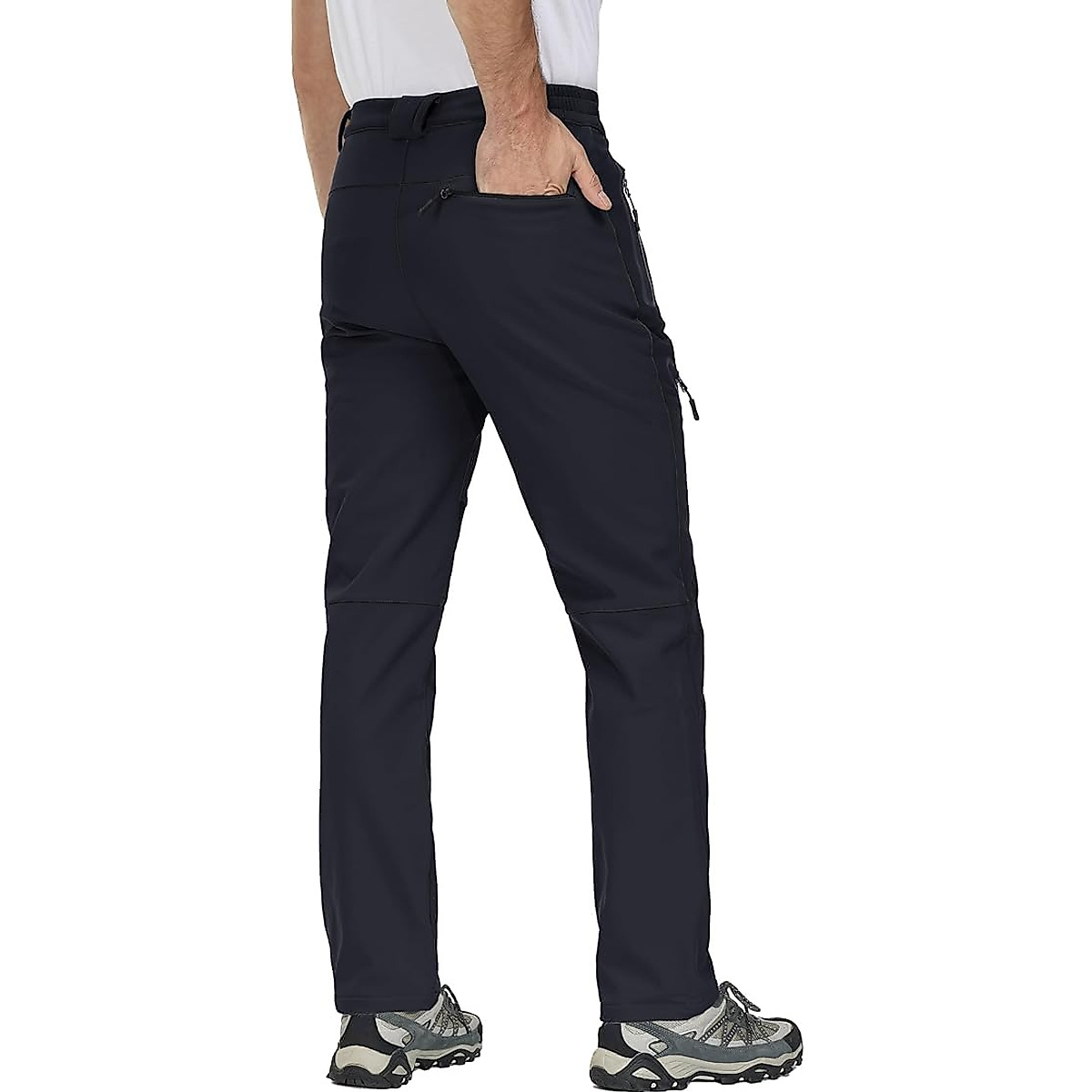 MAGCOMSEN Winter Pants Men Fleece Lined Pants Warm Pants Waterproof Pants Ski Pants Snow Pants Hiking Pants Tactical Pants Black