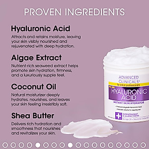 Advanced Clinicals Hyaluronic Acid Body Lotion & Face Moisturizer W/Vitamin E | Hydrating Dry Skin Firming Lotion Minimizes Look Of Wrinkles, Stretch Marks, & Crepey Skin | Skin Care Products, 2pc