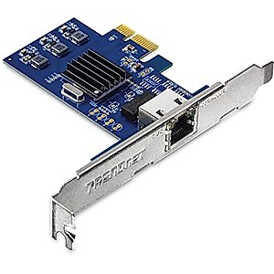 TRENDnet 2.5GBase-T PCIe Network Adapter, TEG-25GECTX, Converts a PCIe 2.0 or Later Slot into a 2.5G Ethernet Port, 802.1Q VLAN Tagging, Standard & Low-Profile Brackets Included, Windows Support