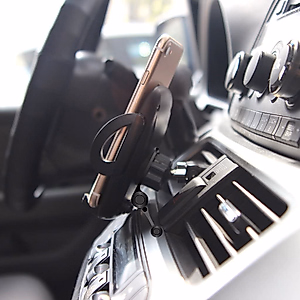 Full 360 Multi Mount Works for Asus ZenFone 2 Laser 5.5-inch and Car Holder is Fully Adjustable, Portable, Durable up to 3.5inch Wide Screens and 8 pounds! [Black]