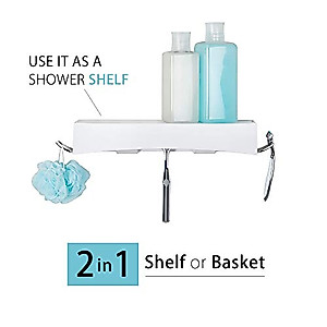 Better Living Products Clever Shower Shelf, White/Chrome