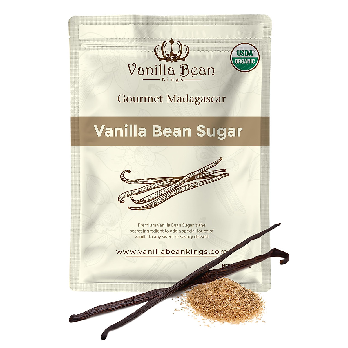Pure Vanilla Bean Sugar - Made with Real Madagascar Pods & Pure Cane Sugar - For Cooking, Baking, & Additional Flavoring - A Sweet Substitute for Extract, Paste & Beans - 12 Oz