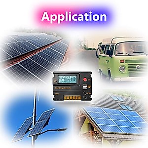 Fuhuihe 20A 12V 24V Solar Charge Controller Auto Switch LCD Intelligent Panel Battery Regulator Charge Controller Overload Protection Temperature Compensation