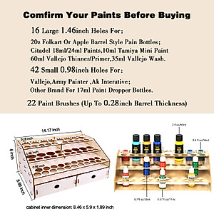 WFLAY Wooden Paint Rack With 80 Holes For Storing Paints Brushes