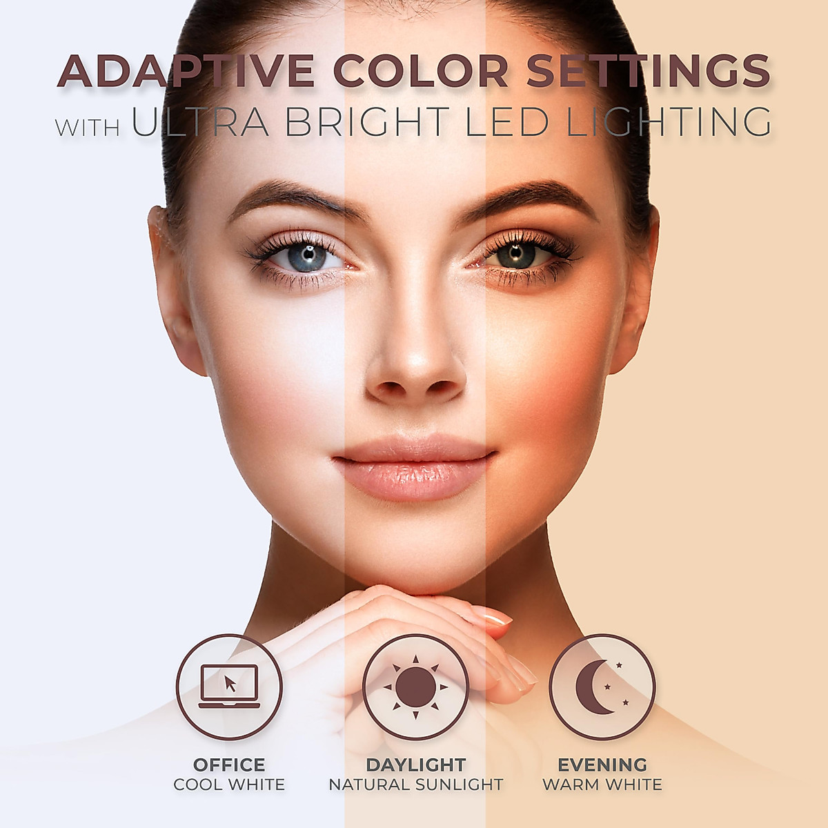 Zadro 12" Glamour LED Makeup Mirror with Lights and Magnification 5X/1X Touch Control Mirror with Lights for Makeup Desk (Satin Nickel)