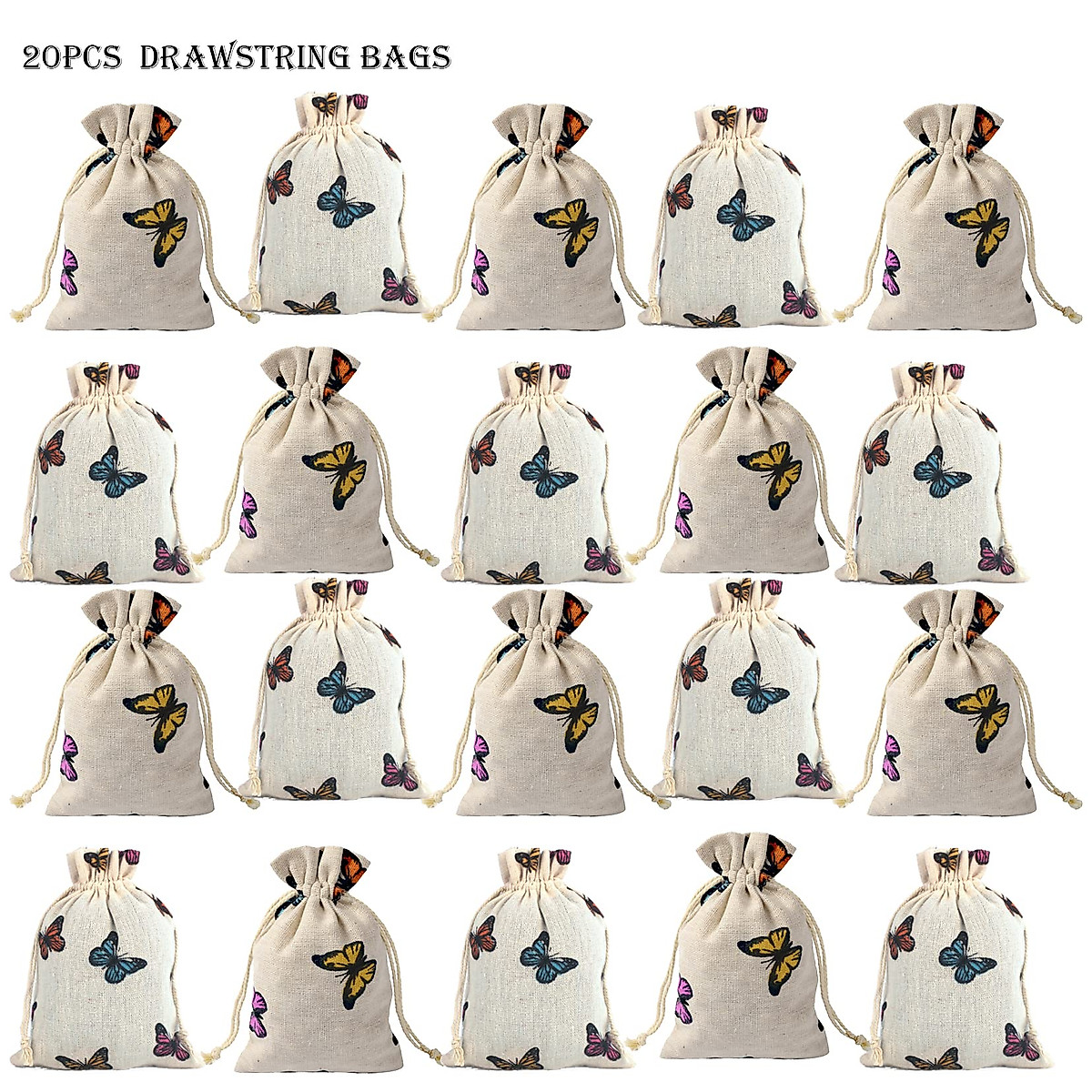 Summer Spring Easter Butterfly Party Gift Treat Bags Drawstring Gift Bag Butterfly Party Favor Bag for Girls Spring Easter ,Baby Shower,Birthday Party , Bridal Shower,Wedding Party Favor Bag Supplies