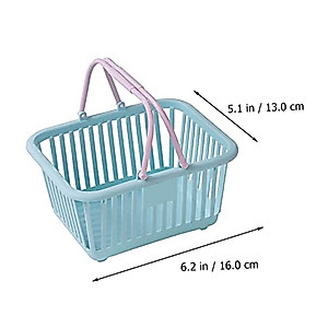 Storage Basket Kids Snack Container Kids Bath Bunny for Kids 2pcs Plastic Storage Baskets with Handles Small Basket Kids Grocery Cart Handheld Shopping Basket Make up