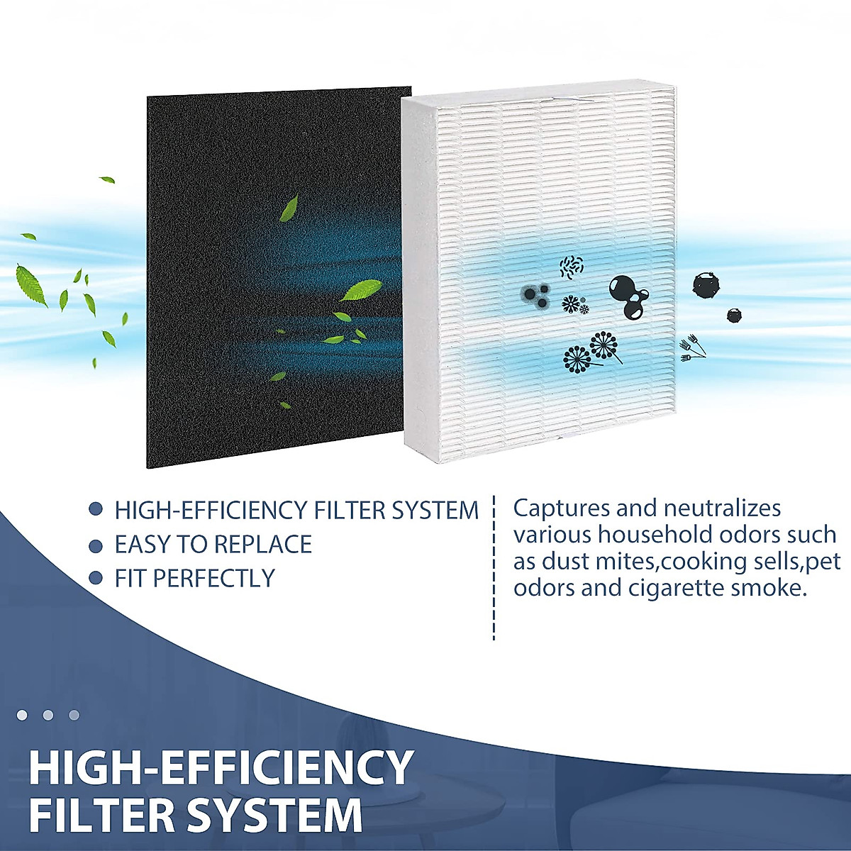 Mchillnet Air108 Filter Replacement Compatible with AirInstinct Air Purifiers 75, 100, 108, 150, 200, Including 2 Ture HEPA Filters and 4 Carbon Filters