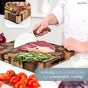 Cookizar Walnut Cutting Boards for Kitchen End Grain Cutting Board - Chopping Board Wood Cutting Board - Wooden Butcher Block Cutting Board, Meat Cutting Board with Juice Groove EBC