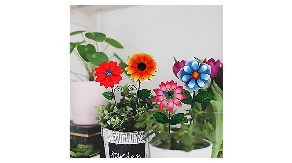 Colorful Flower Garden Stakes - Rust-Proof Outdoor Yard Decor