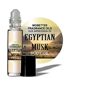 MoBetter Fragrance Oils' Impression of Egyptian Musk Fragrance Body Oil 1/3 oz roll on Glass Bottle