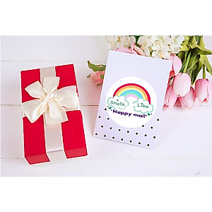 Remarkable Smells Like Happy Mail Stickers,1.5 Inch Happy Mail Cute Mailing Stickers,Round Packaging Colorful Rainbow Small Shop Stickers, Small Business, Thank You Sticker,500 PCS, Colorful,rainbow