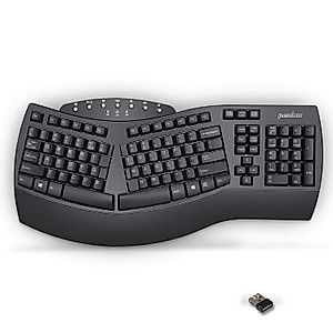 Perixx Periboard-612B Wireless Ergonomic Split Keyboard with Dual Mode 2.4G and Bluetooth Feature, Compatible with Windows 10 and Mac OS X System, Black, US English Layout