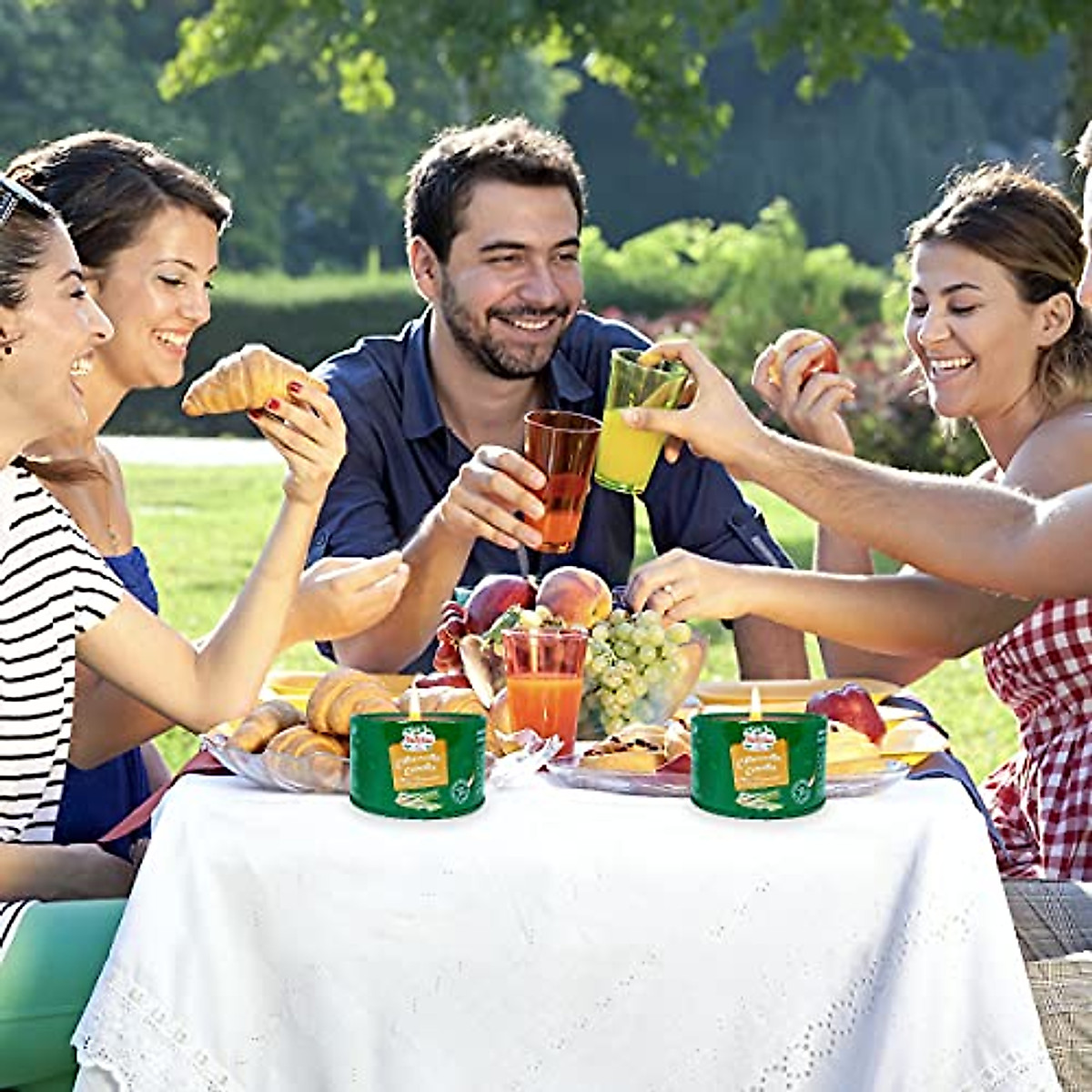 Citronella Candles Outdoor Indoor, 4 Packs 4.4oz Green Travel Tin Soy Wax Aromatherapy Candles for Patio Yard Home Camping