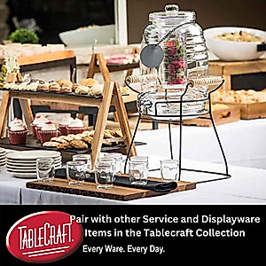 Tablecraft Stand Base for Glass Beverage Dispensers, Wooden Black Painted Pinewood, Fits Tablecraft Glass Beverage Dispensers BDG1000, BDG2000, BDG3000,10090, & 10699, 10" x 5.75"