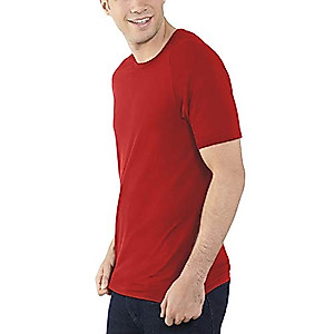 Fruit of the Loom Men's Everlight Modal Raglan Crew T-Shirt, True Red, Large