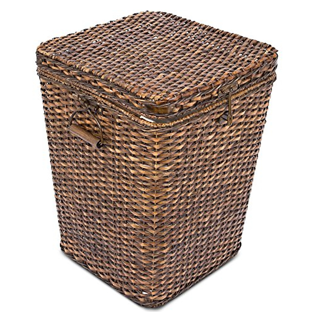 BirdRock Home Rattan Peel Hamper with Lid - Removable Laundry Bag - Machine Washable Canvas Lining - Spacious Interior - Organizer, Brown