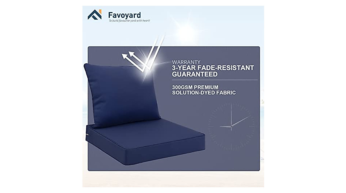 Favoyard Waterproof Outdoor Cushion Set - 24" x 24"