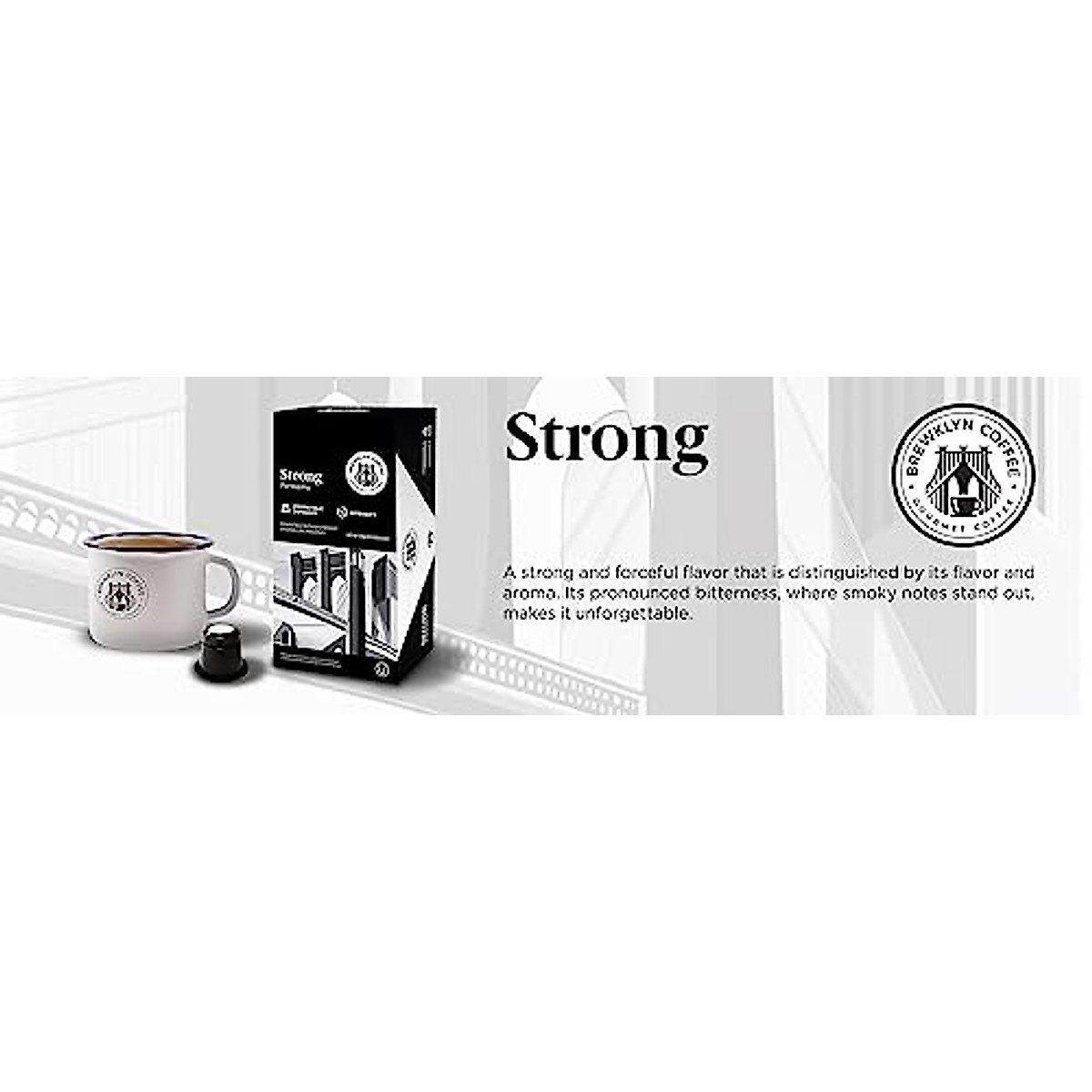 BREWKLYN COFFEE for Nespresso Original Machine 120 pods Certified Genuine Espresso Variety Pack Pods Compatible with Nespresso Original (Strong)